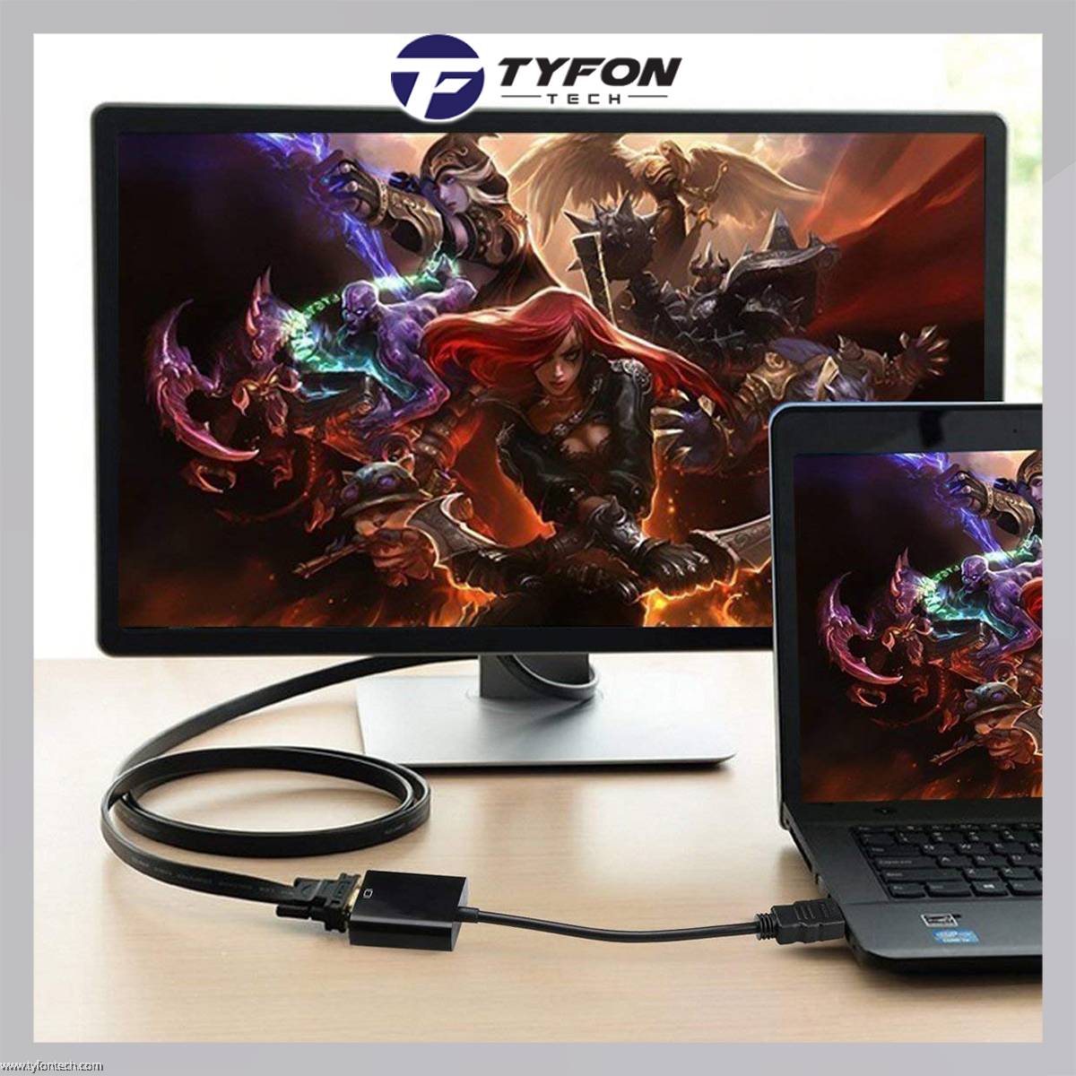 HDMI (Male) To VGA (Female) Converter Adapter For PC Laptop Convert to ...