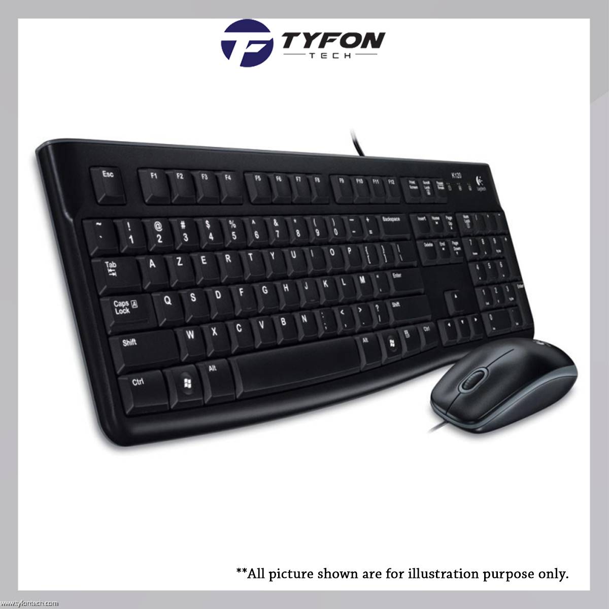 Logitech MK120 Combo Wired USB Keyboard And Mouse (920-002586)