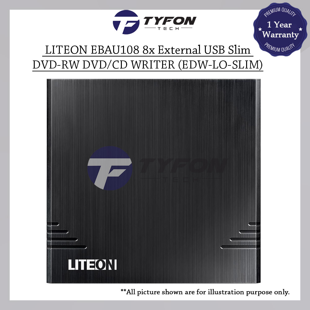 LITEON EBAU108 8x External USB Slim DVD-RW DVD/CD Writer (EDW-LO-SLIM ...
