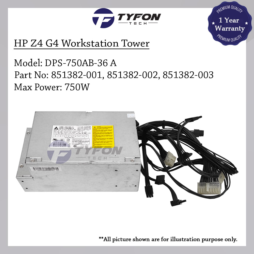 HP Z4 G4 Workstation Tower Power Supply PSU 750W DPS-750AB-36 A 851382 ...