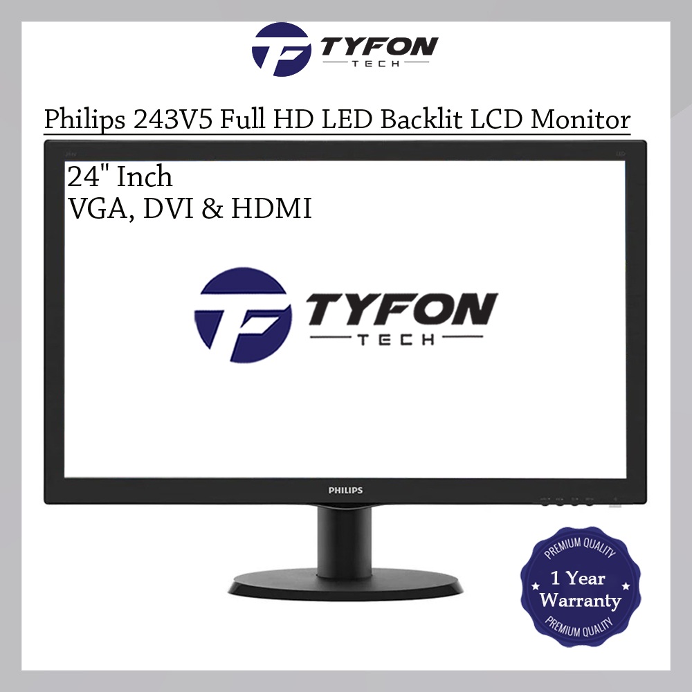 Philips 24" Inch Widescreen Full HD LED Backlit LCD Monitor 243V5 ...